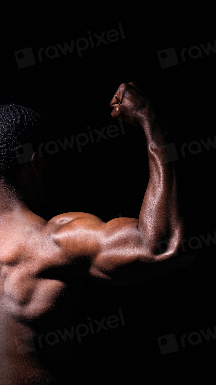 Rear view muscular black man | Premium Photo - rawpixel