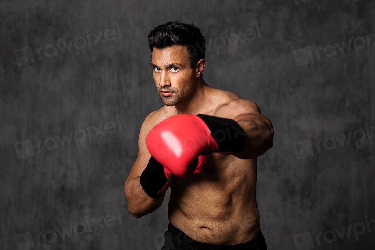 Muscular male boxer red boxing | Premium Photo - rawpixel