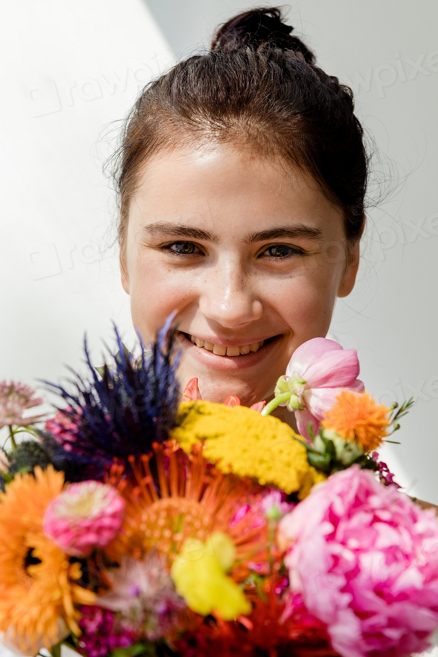 beautiful-young-girl-bouquet-flowers-premium-photo-rawpixel