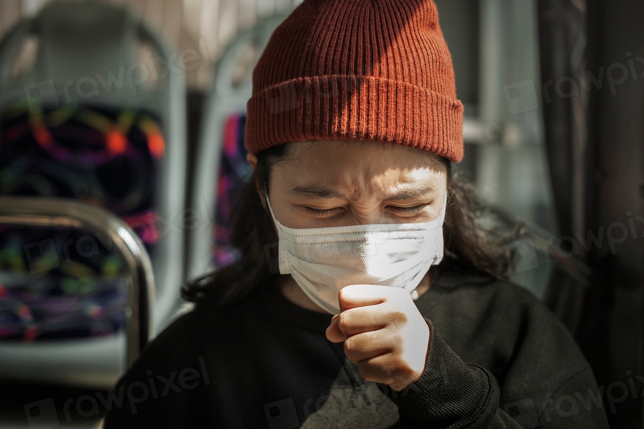 Sick woman mask coughing public | Premium Photo - rawpixel