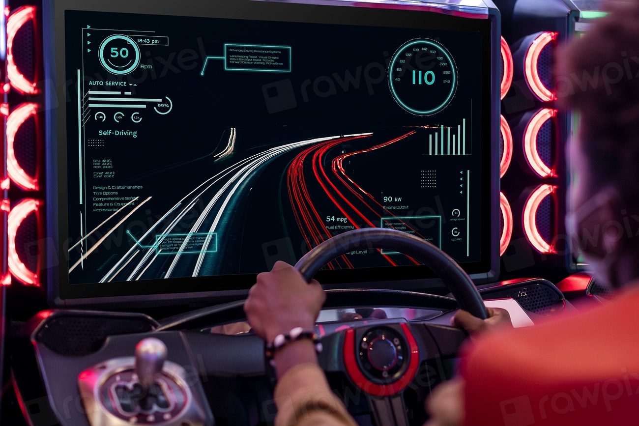 Screen mockup car racing arcade | Premium PSD Mockup - rawpixel