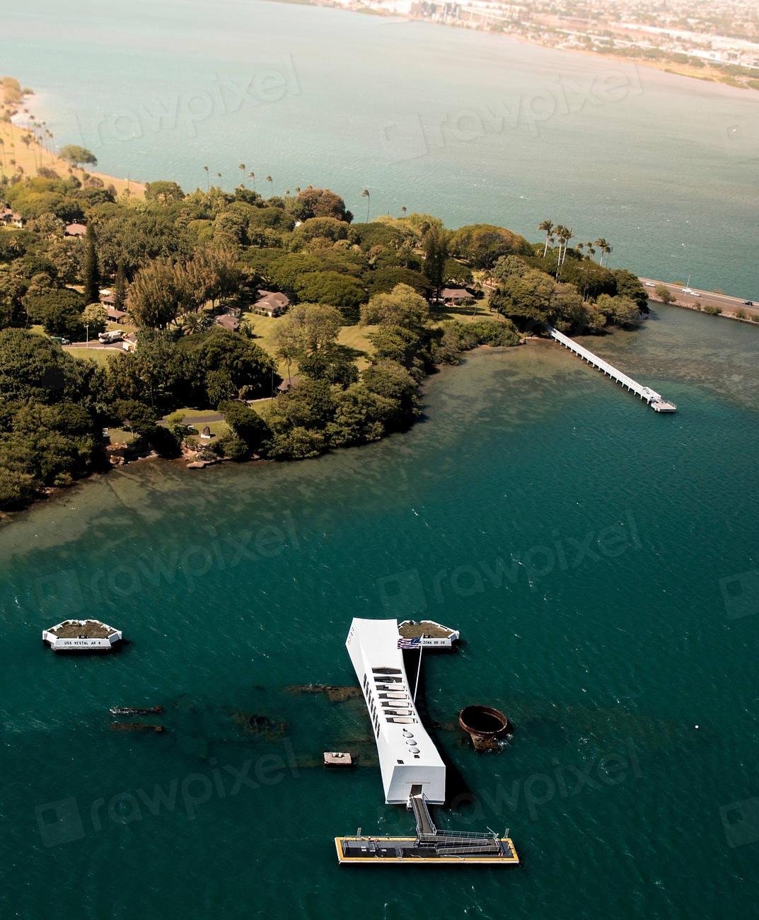 Aerial shot USS Arizona Memorial | Free Photo - rawpixel