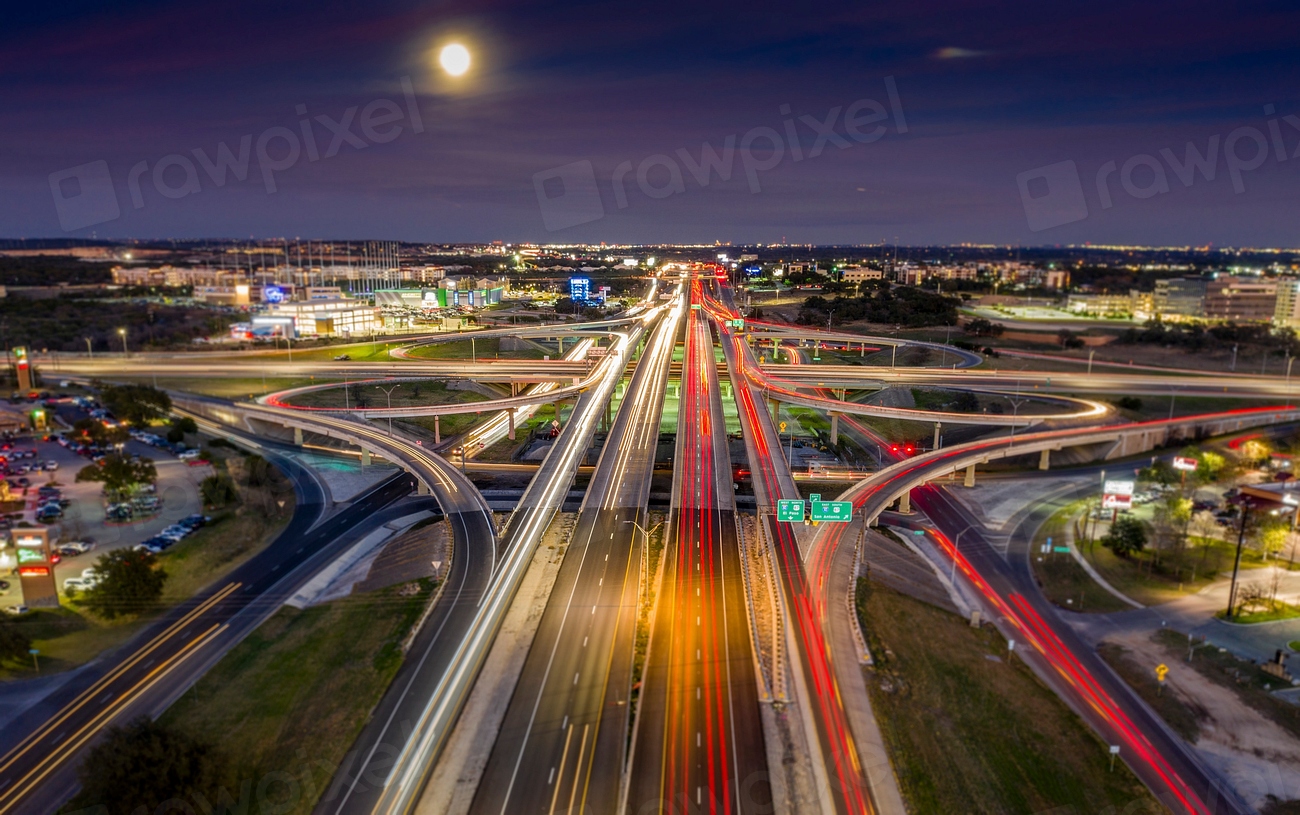 Night view Texas State Highway | Free Photo - rawpixel