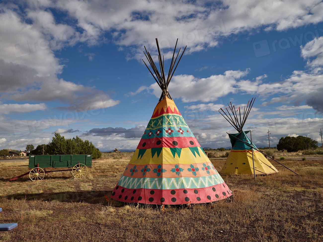 Colorful Indian, Indian-style, tipis freight | Free Photo - rawpixel
