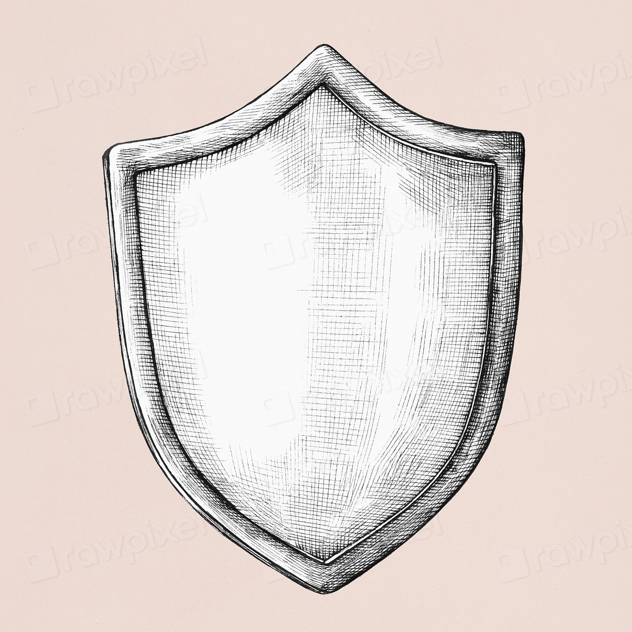 Hand-drawn gray shield illustration | Free Photo Illustration - rawpixel