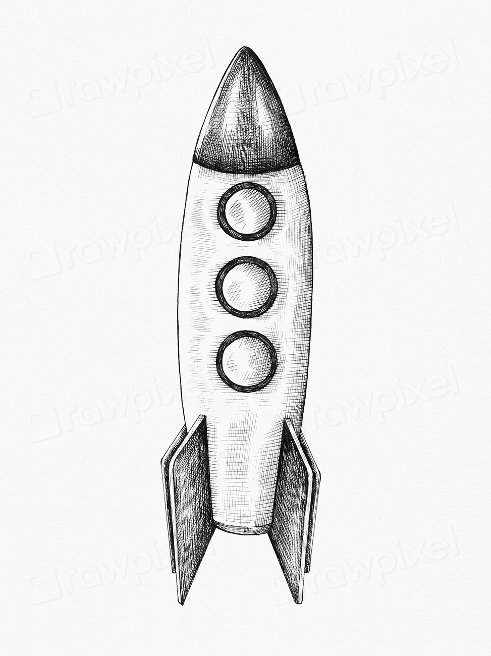Hand-drawn rocket illustration | Free Photo Illustration - rawpixel