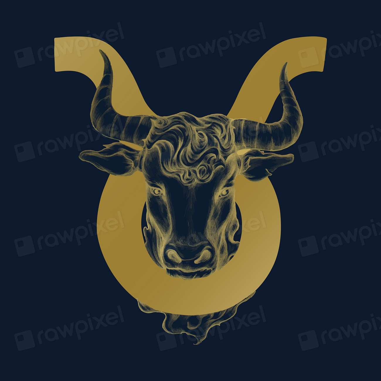 Hand drawn horoscope symbol Taurus | Premium Vector Illustration - rawpixel