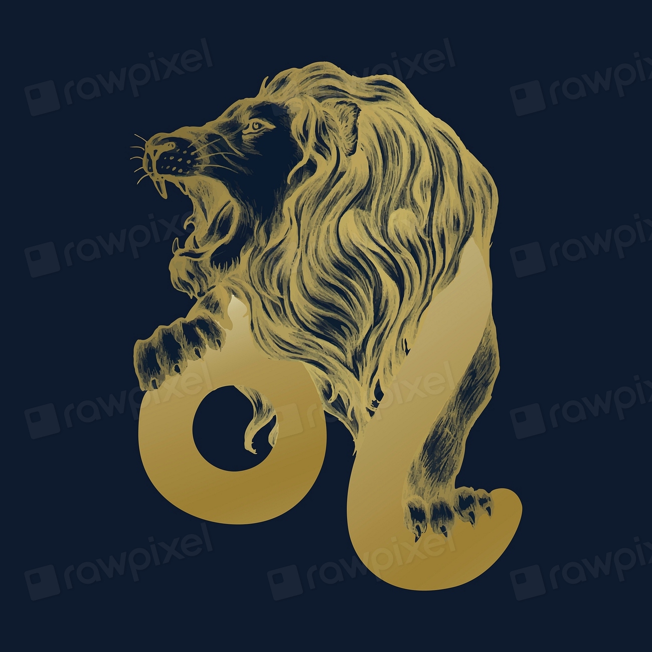 Hand drawn horoscope symbol of Leo | Premium Vector Illustration - rawpixel
