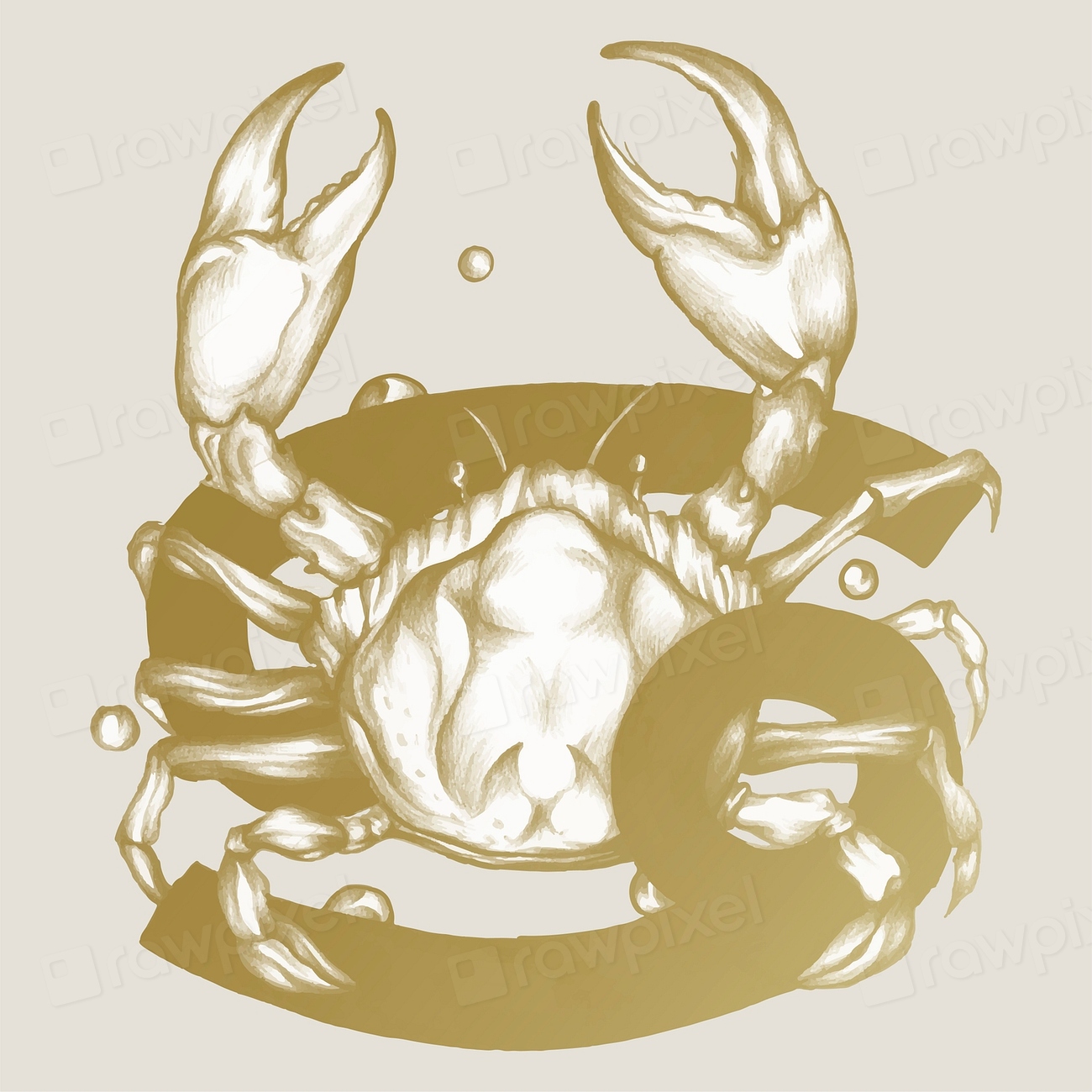 Hand drawn horoscope symbol of Cancer | Free Vector Illustration - rawpixel