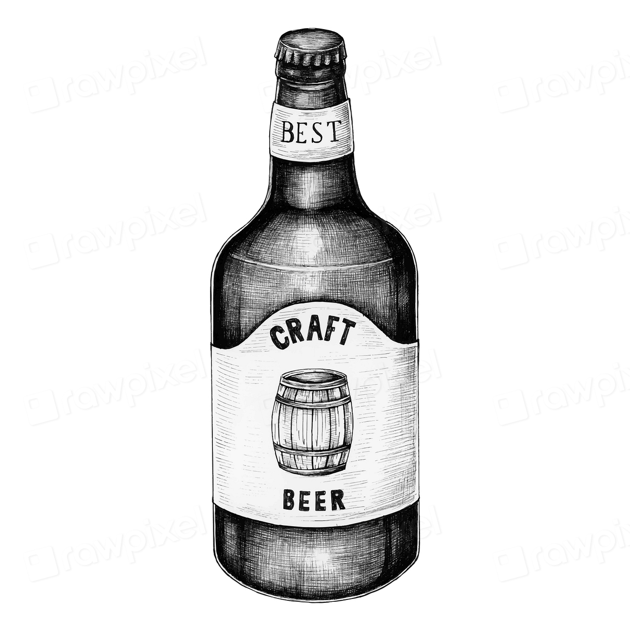 Hand-drawn craft beer bottle | Premium Vector Illustration - rawpixel