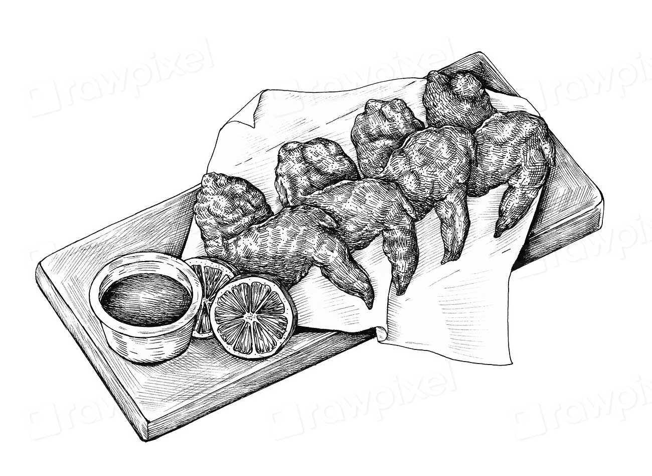 Hand-drawn chicken wings | Free Photo Illustration - rawpixel