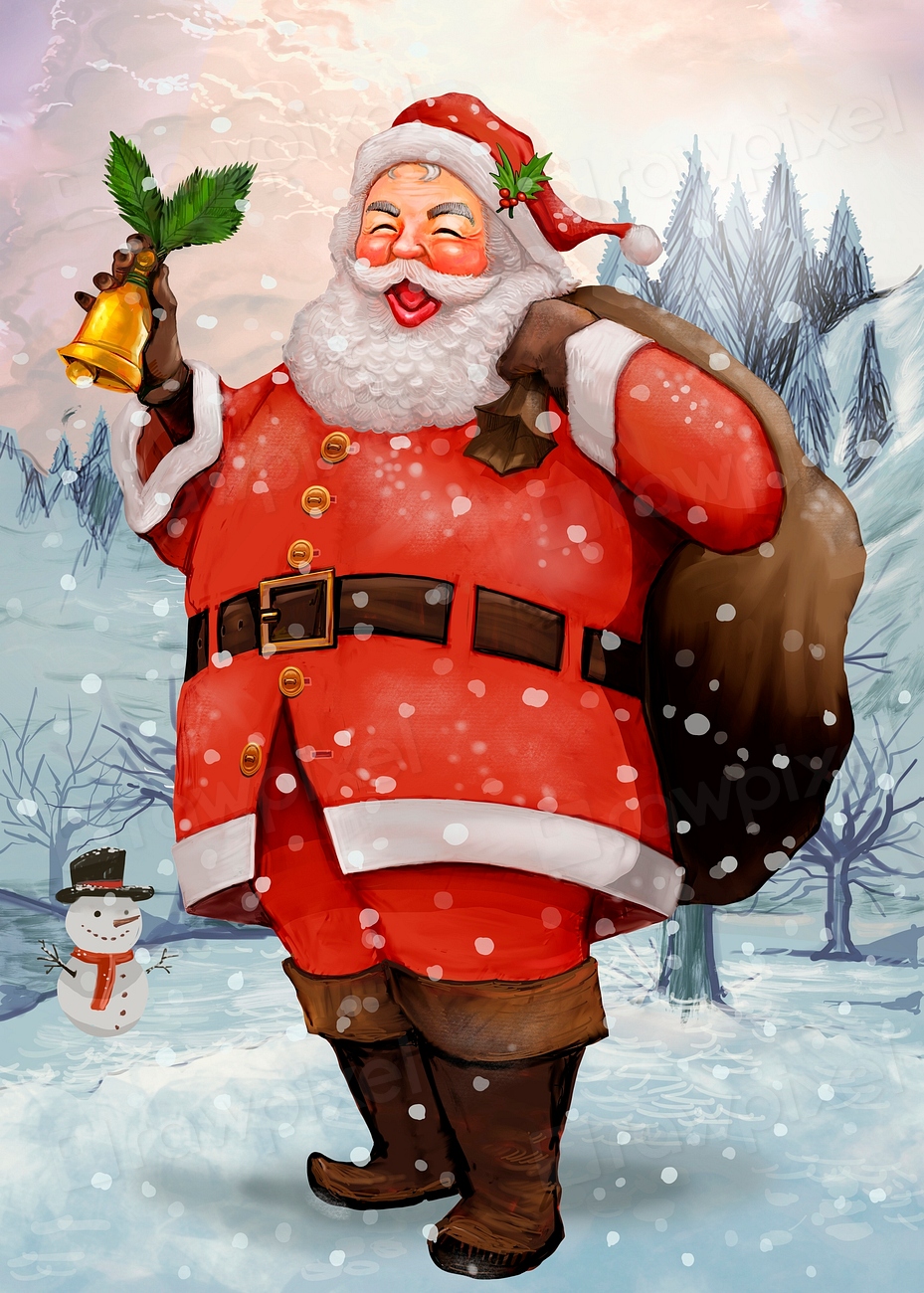 Hand drawn cheerful Santa Claus | Premium Photo Illustration - rawpixel
