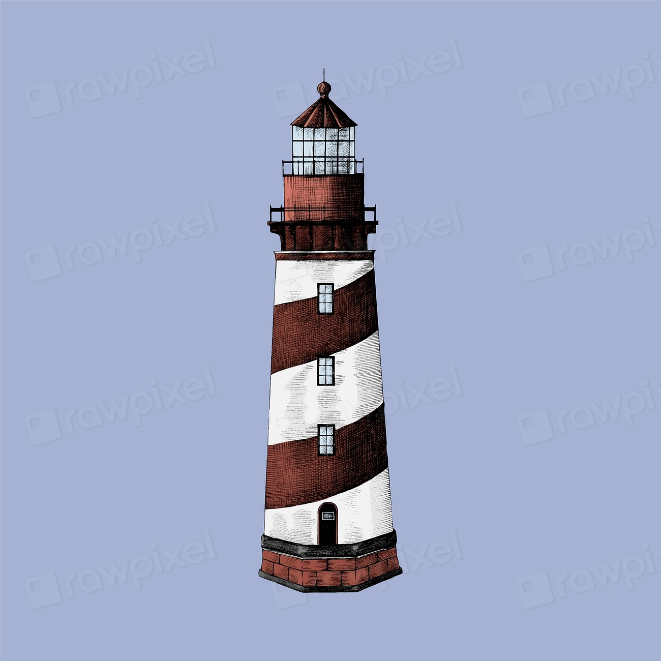 Old lighthouse vintage style illustration | Premium Vector Illustration ...