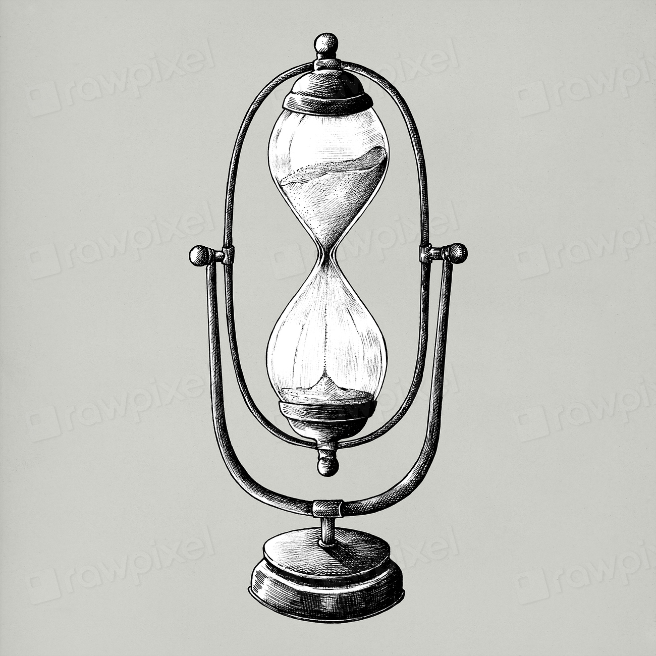 Hand drawn hourglass isolated on background | Premium PSD Illustration ...