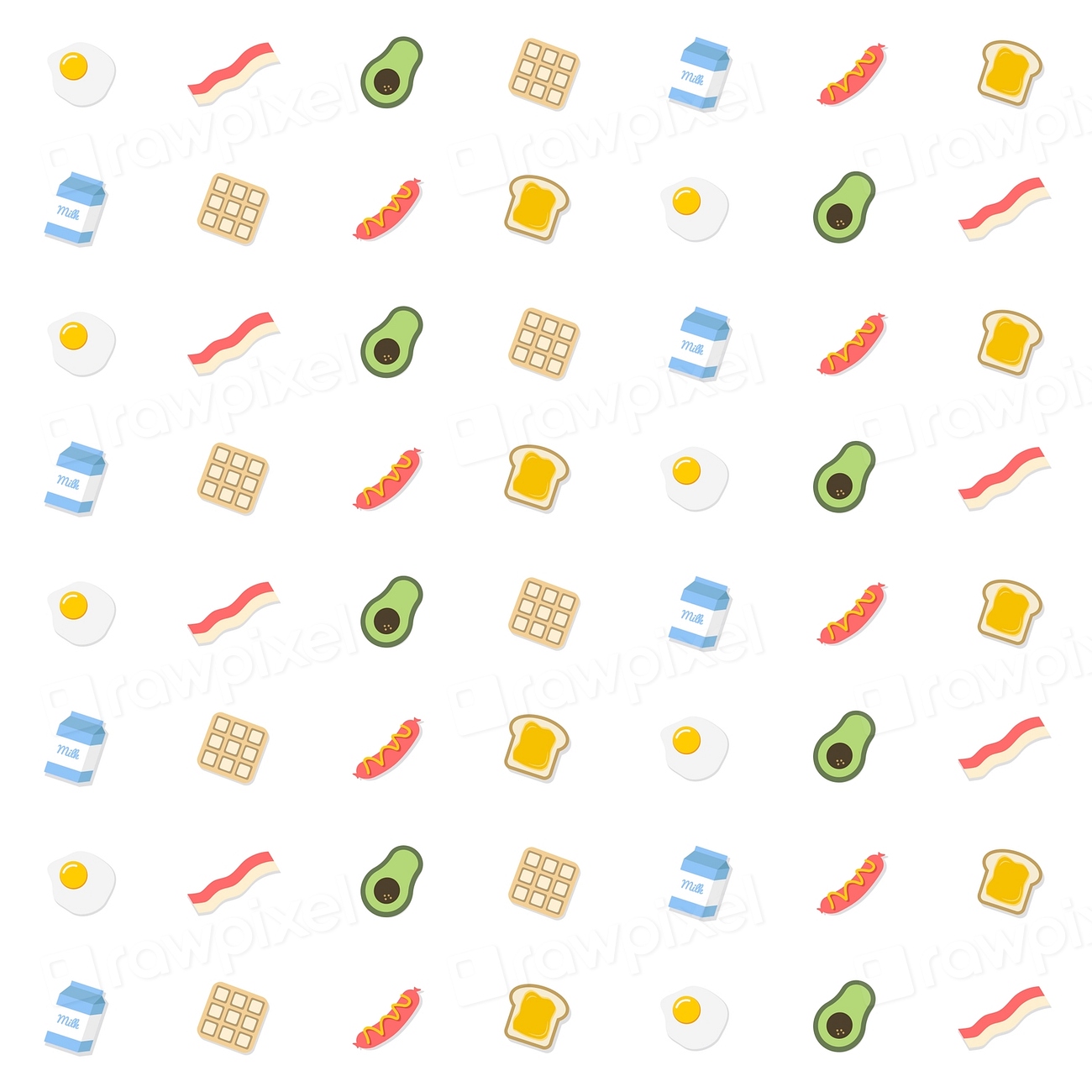 Seamless food pattern vector | Free Vector - rawpixel