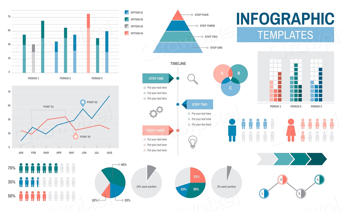 Infographic templates progress analysis charts | Premium Vector - rawpixel