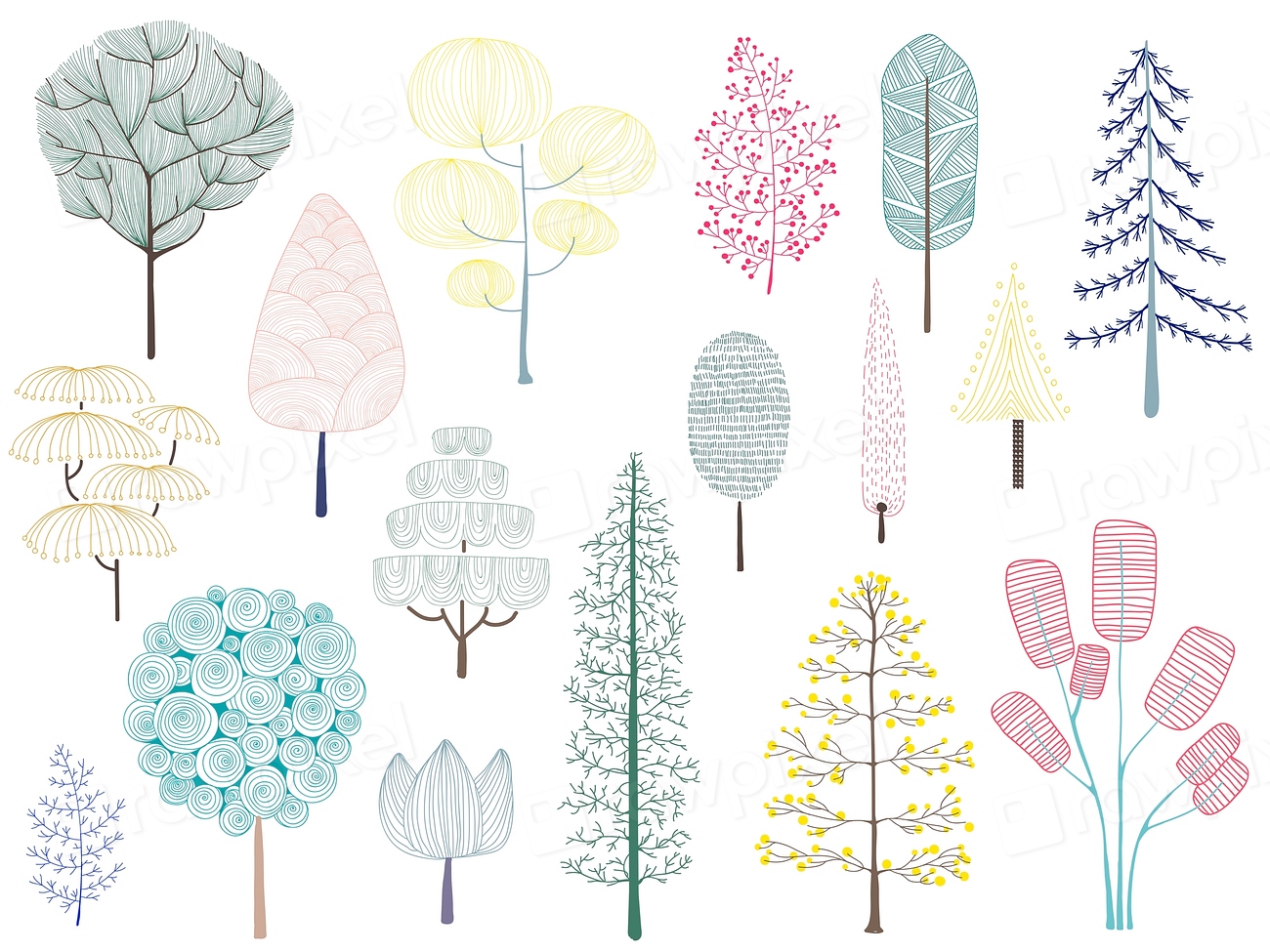 Illustration of pine trees collection | Premium Vector - rawpixel