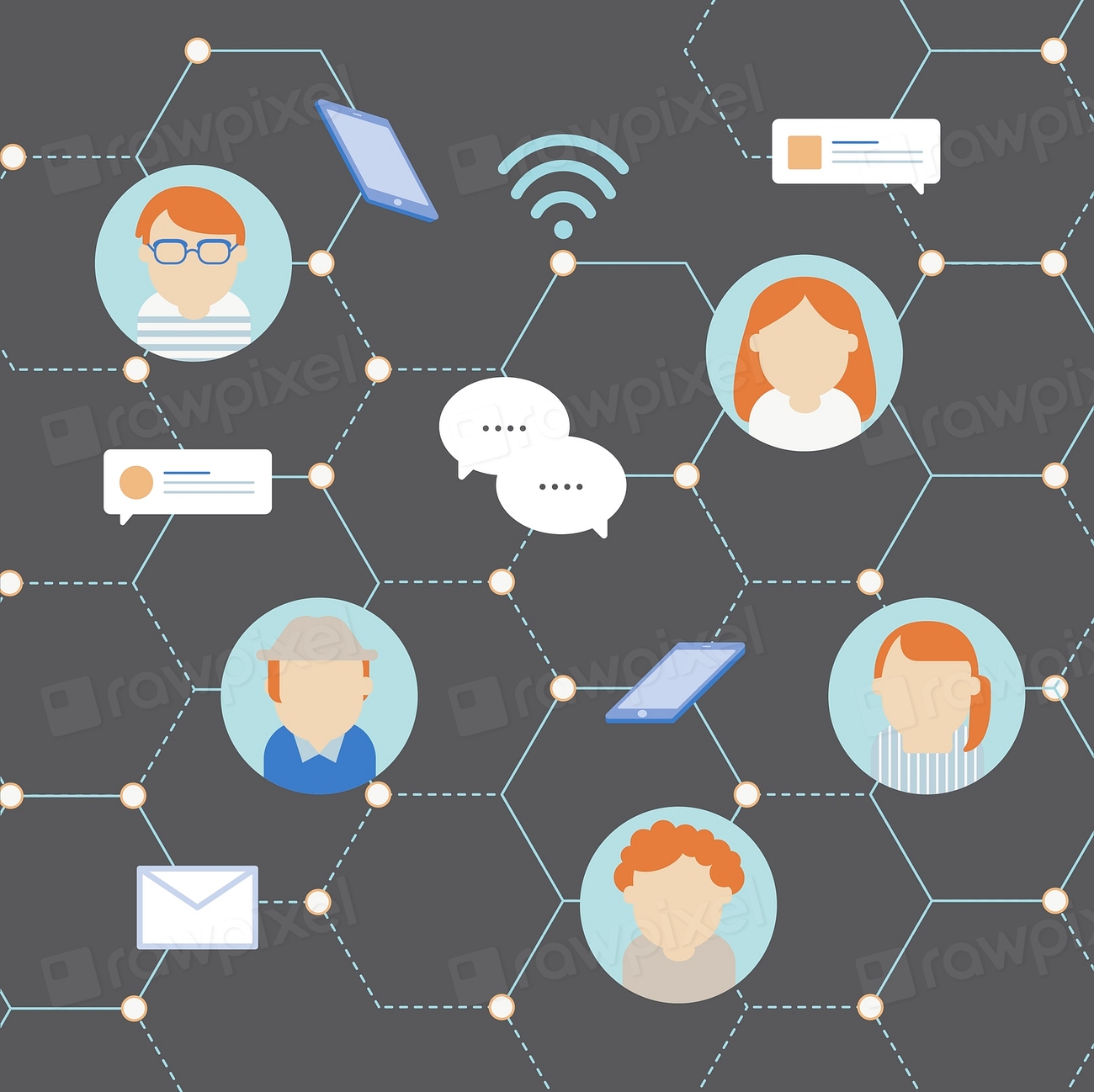 Vector of social network communication | Premium Vector - rawpixel
