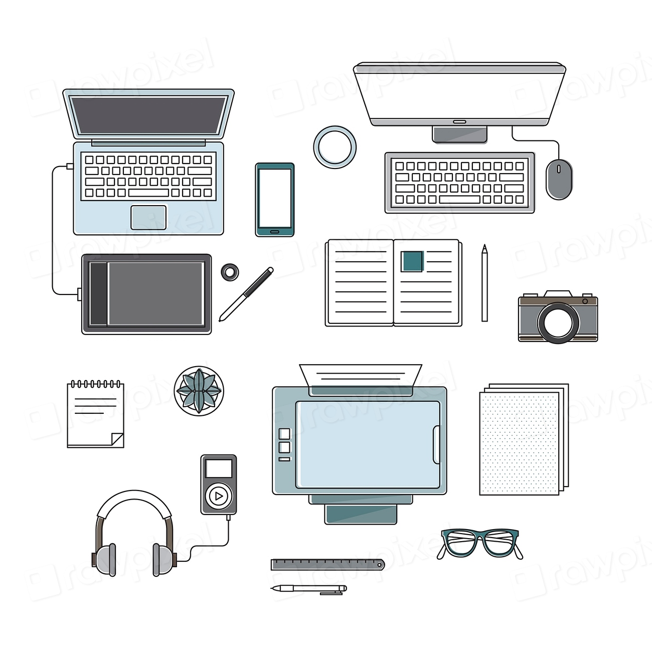 Vector set of digital devices | Free Vector - rawpixel