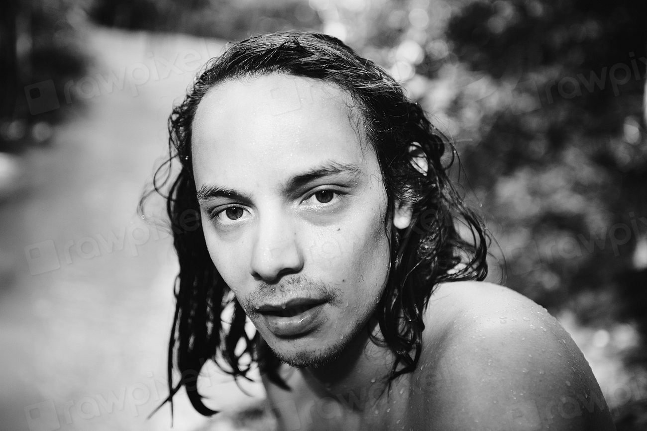 White man enjoying the waterfall | Premium Photo - rawpixel