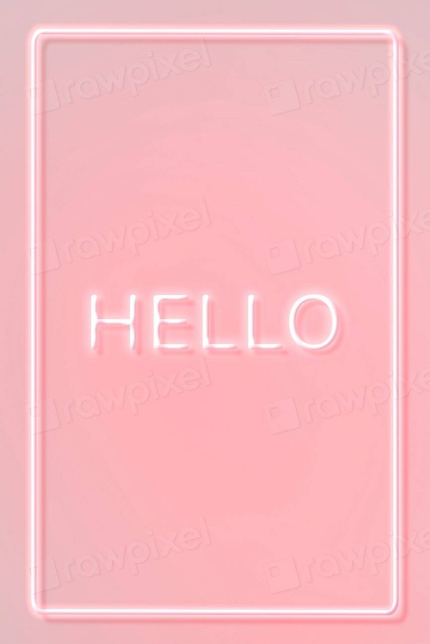 Hello frame neon border lettering | Free Photo - rawpixel