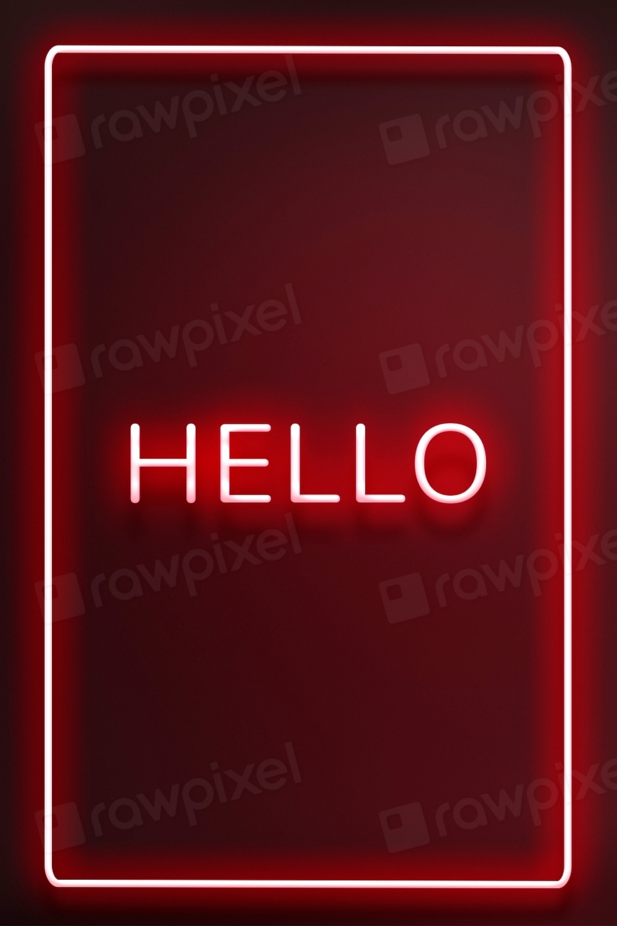 Neon frame hello border typography | Free Photo - rawpixel