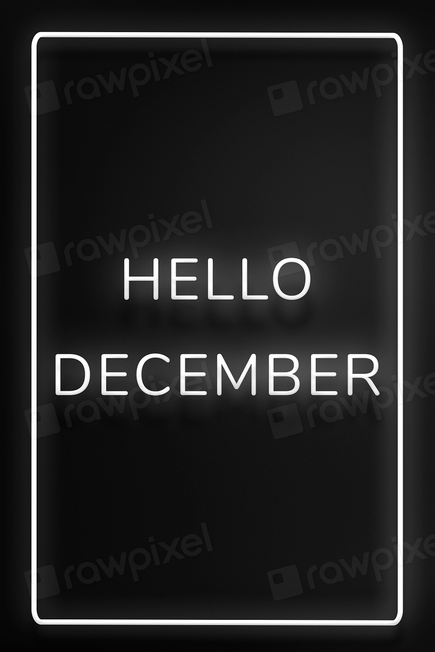 Neon frame Hello December border | Free Photo - rawpixel
