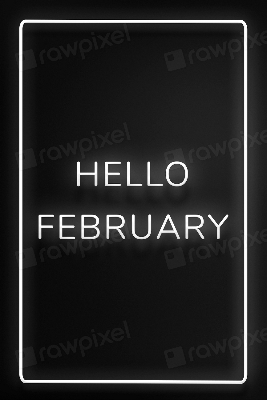 Hello February frame neon border | Free Photo - rawpixel
