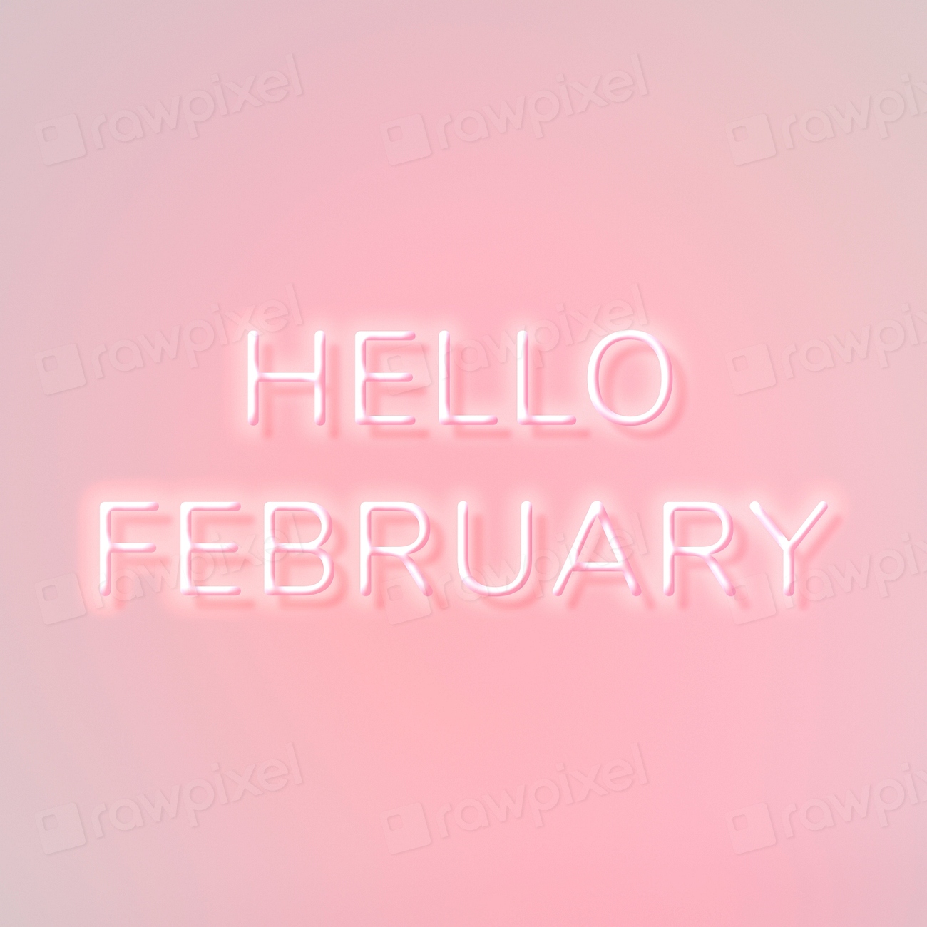 Glowing Hello February neon text | Free Photo - rawpixel
