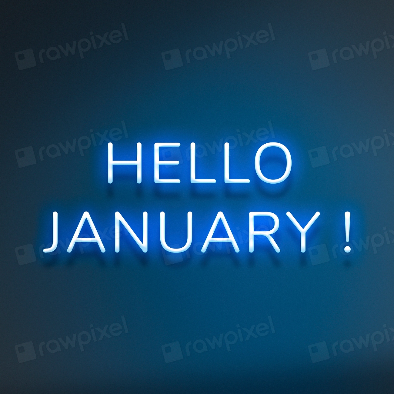 Glowing neon Hello January! typography | Free Photo - rawpixel