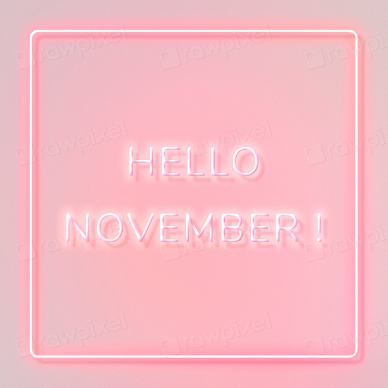 Neon Hello November! typography framed | Free Photo - rawpixel
