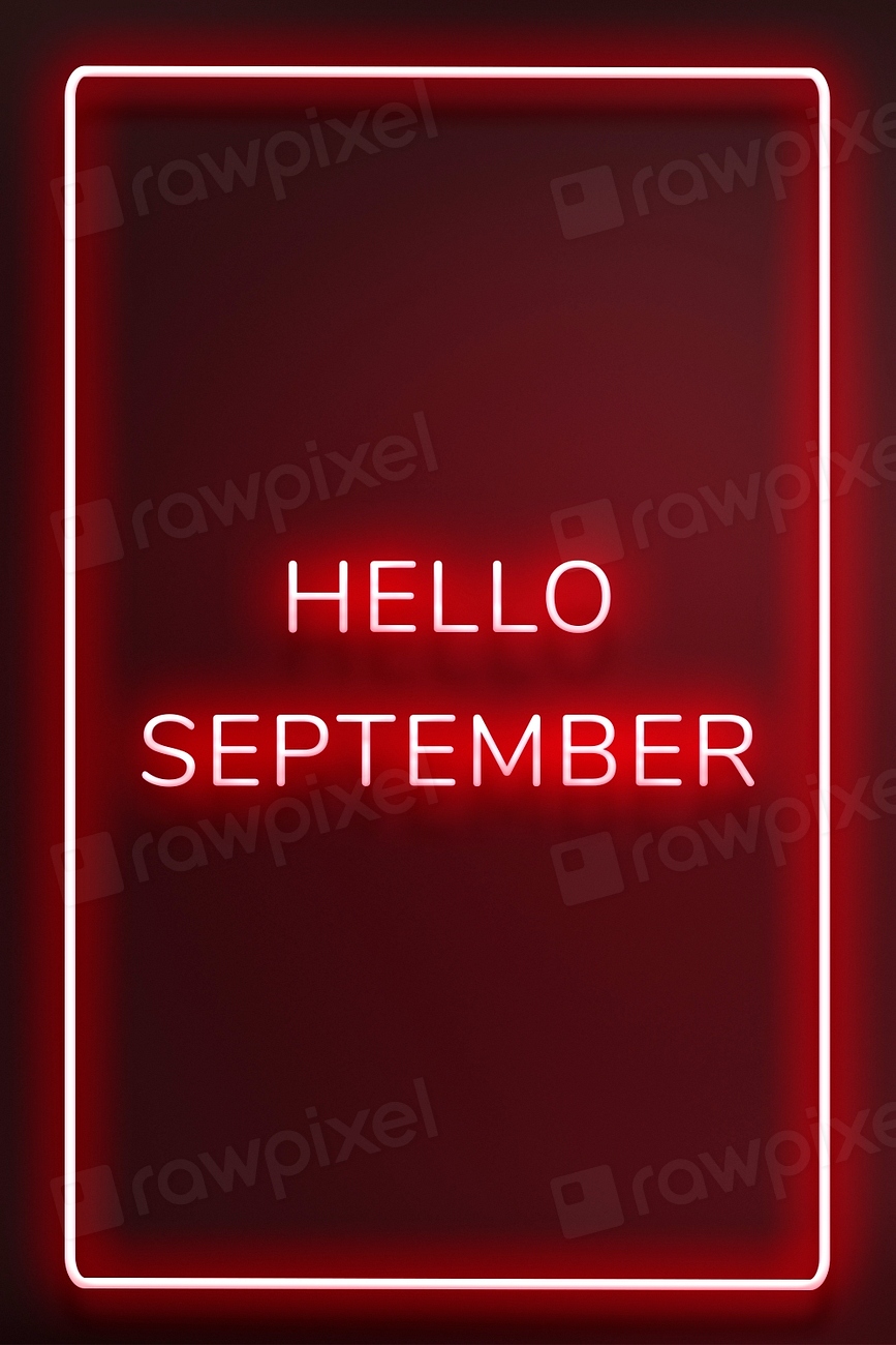 Neon frame Hello September border | Free Photo - rawpixel