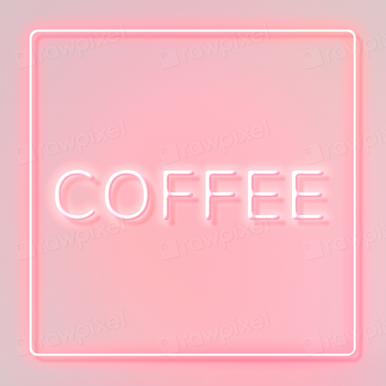 Retro pink coffee frame neon | Free Photo - rawpixel