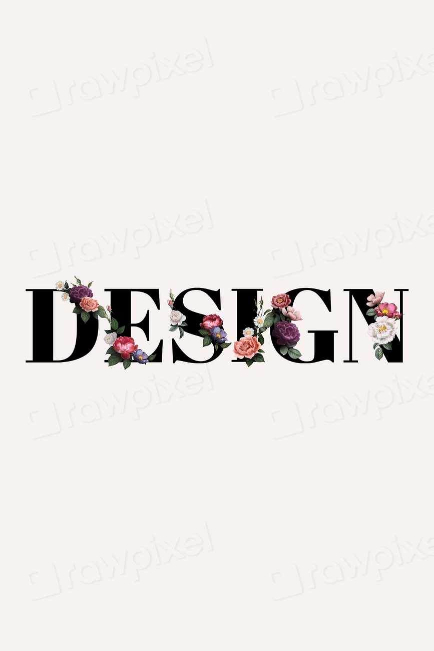 Floral design word typography beige | Free Photo - rawpixel