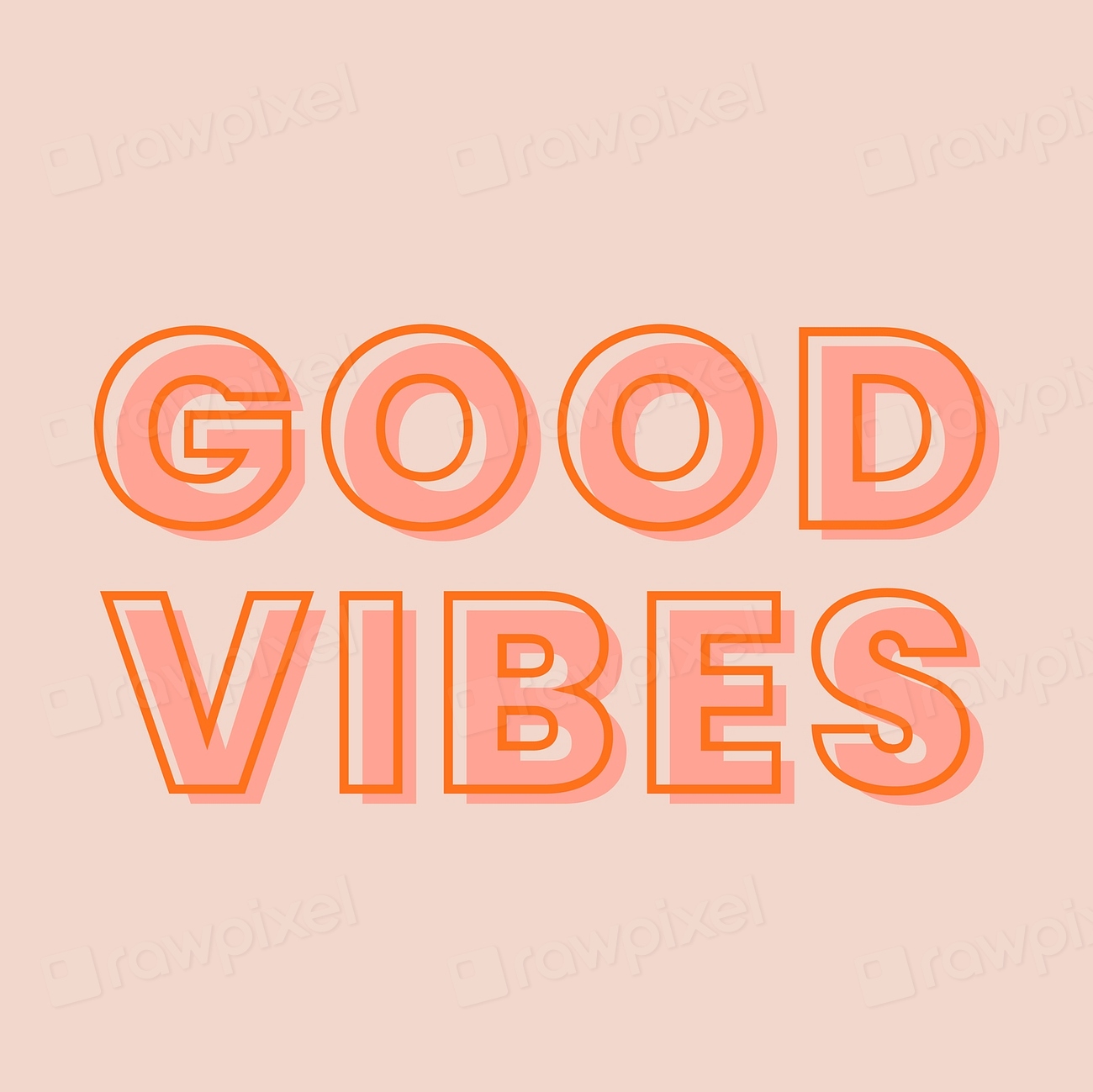 Good vibes typography pastel peach | Premium Vector - rawpixel