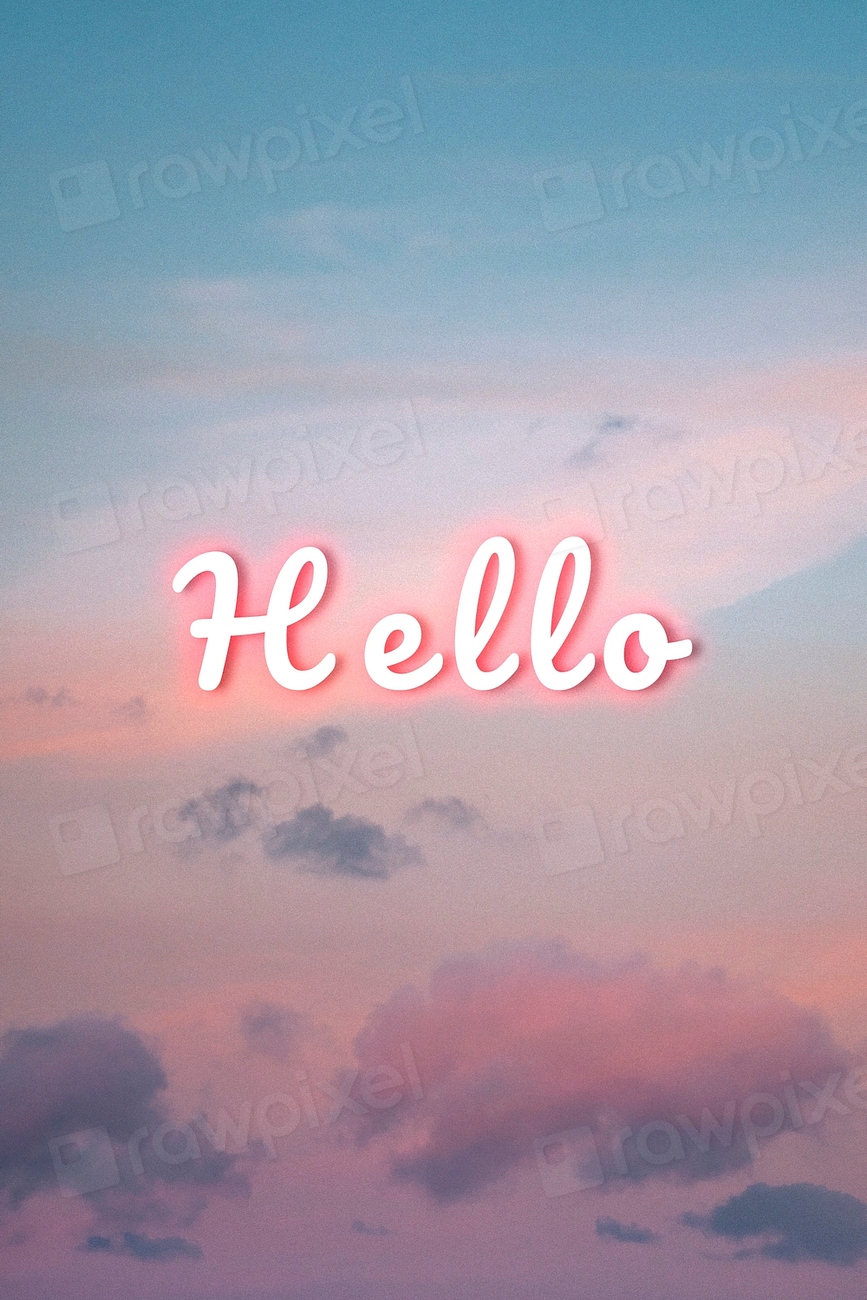 Neon Hello message editable psd | Free PSD - rawpixel