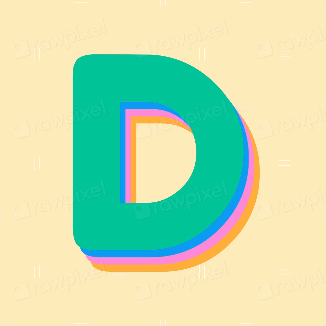 Letter d rounded font psd | Premium PSD - rawpixel