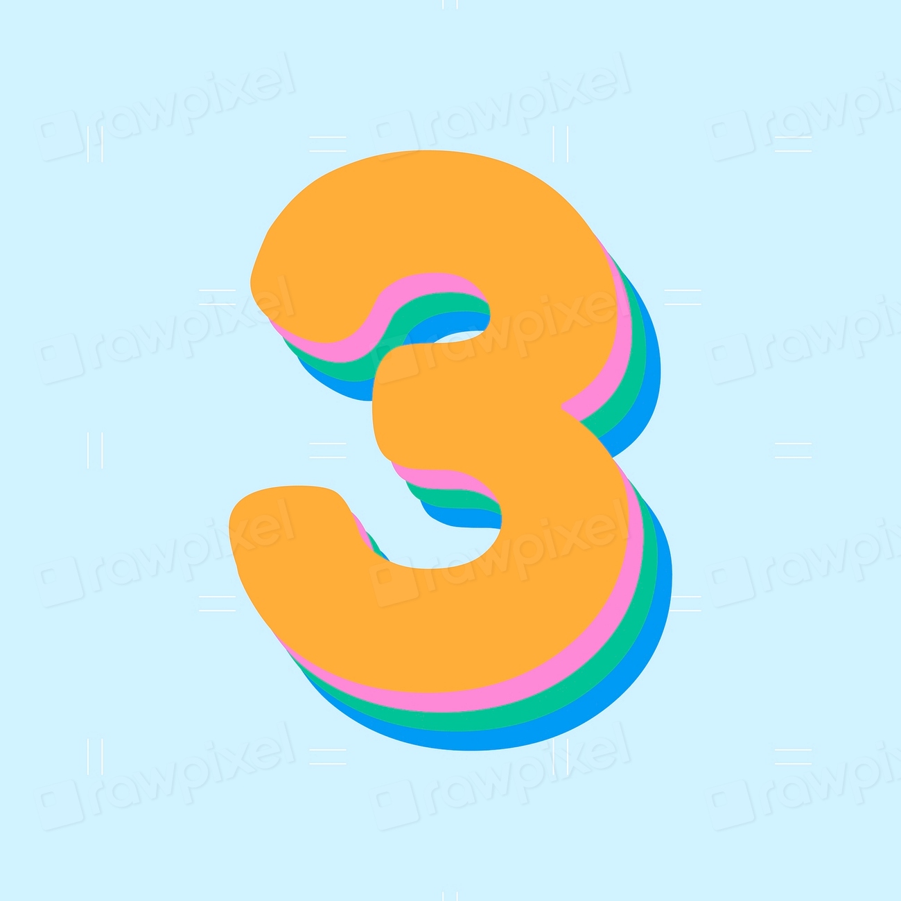 Clipart 3 font rounded typography | Free Photo - rawpixel