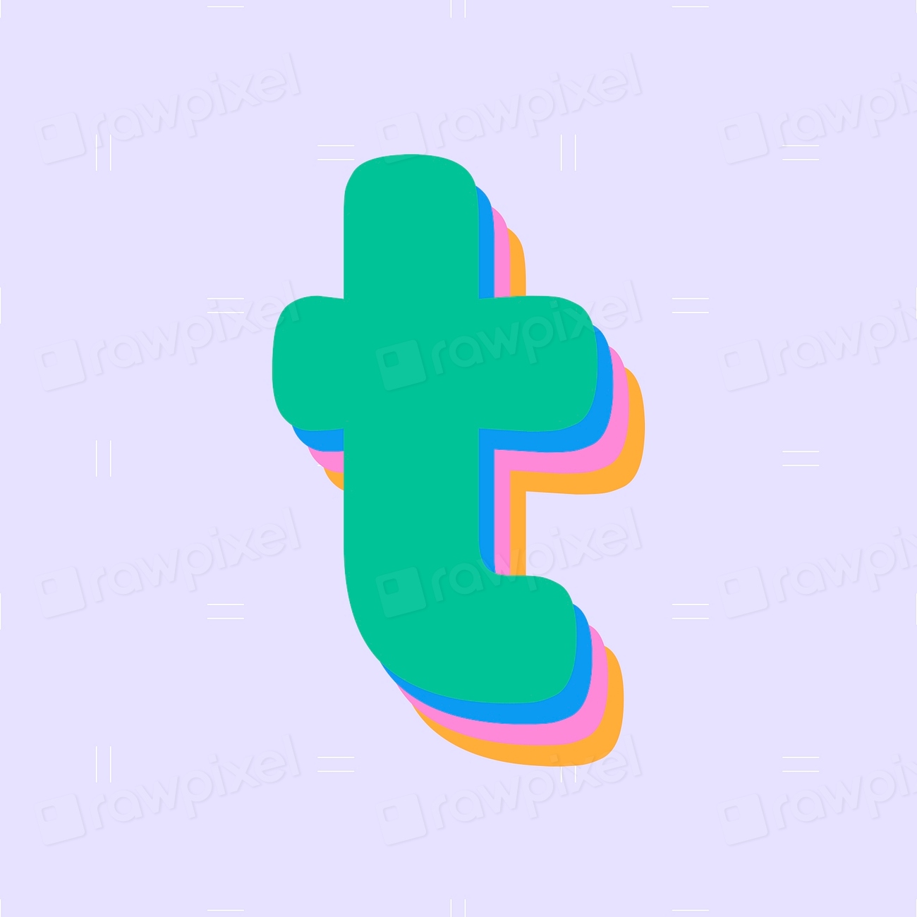 Letter t rounded typography psd | Premium PSD - rawpixel