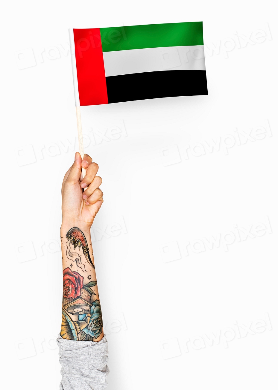 Hand showing flag United Arab | Premium PSD - rawpixel