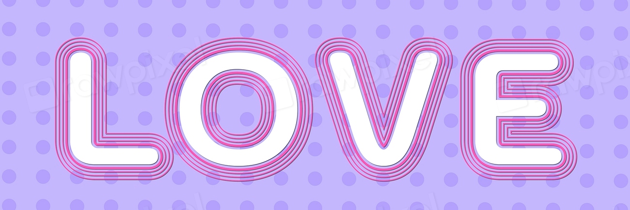 Love funky offset stroke lettering | Free Photo - rawpixel