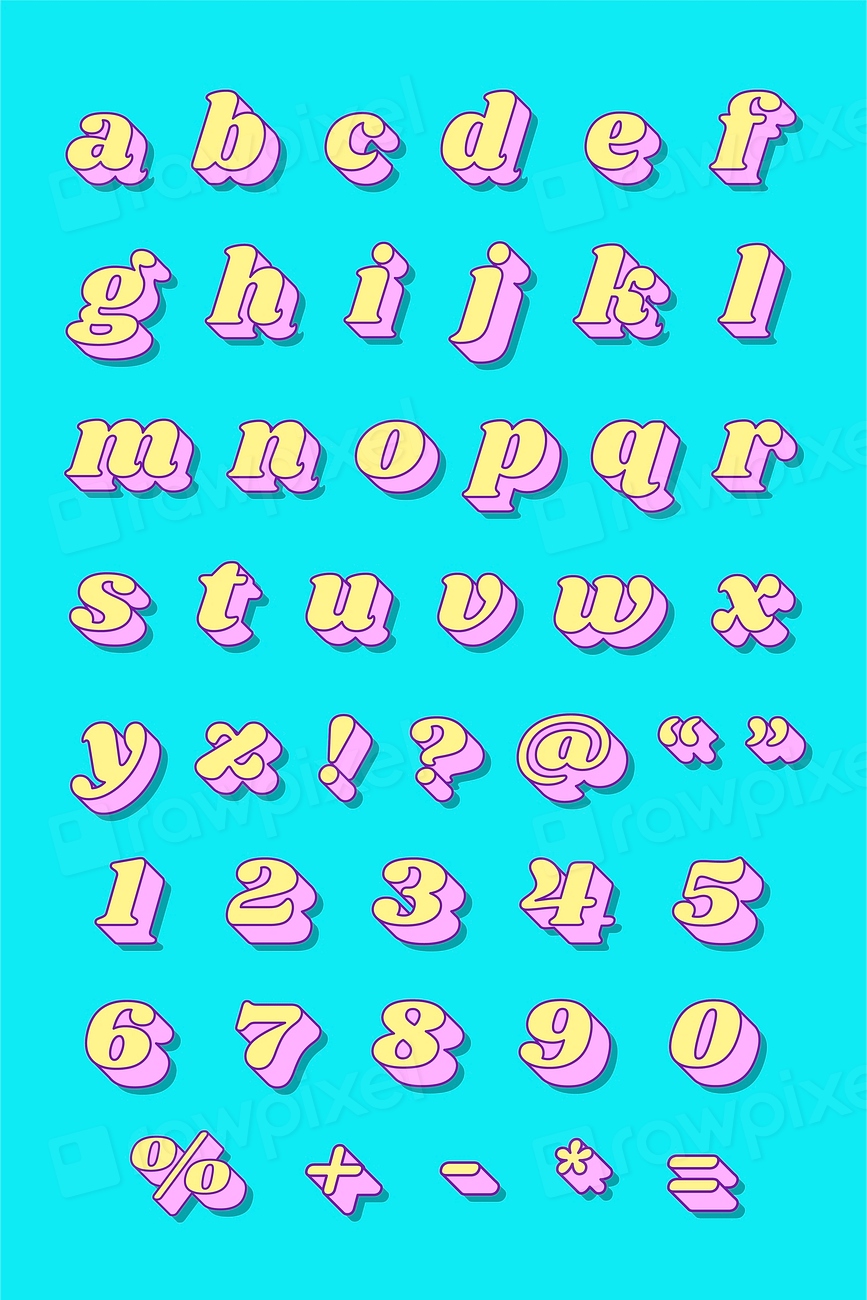 Bold alphabet number set vector | Premium Vector - rawpixel