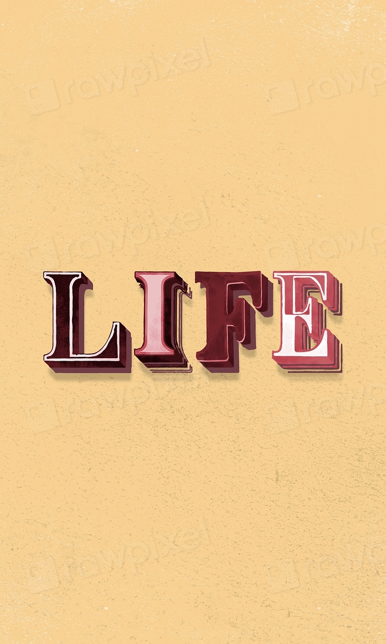 Life word design vintage text | Free Photo - rawpixel