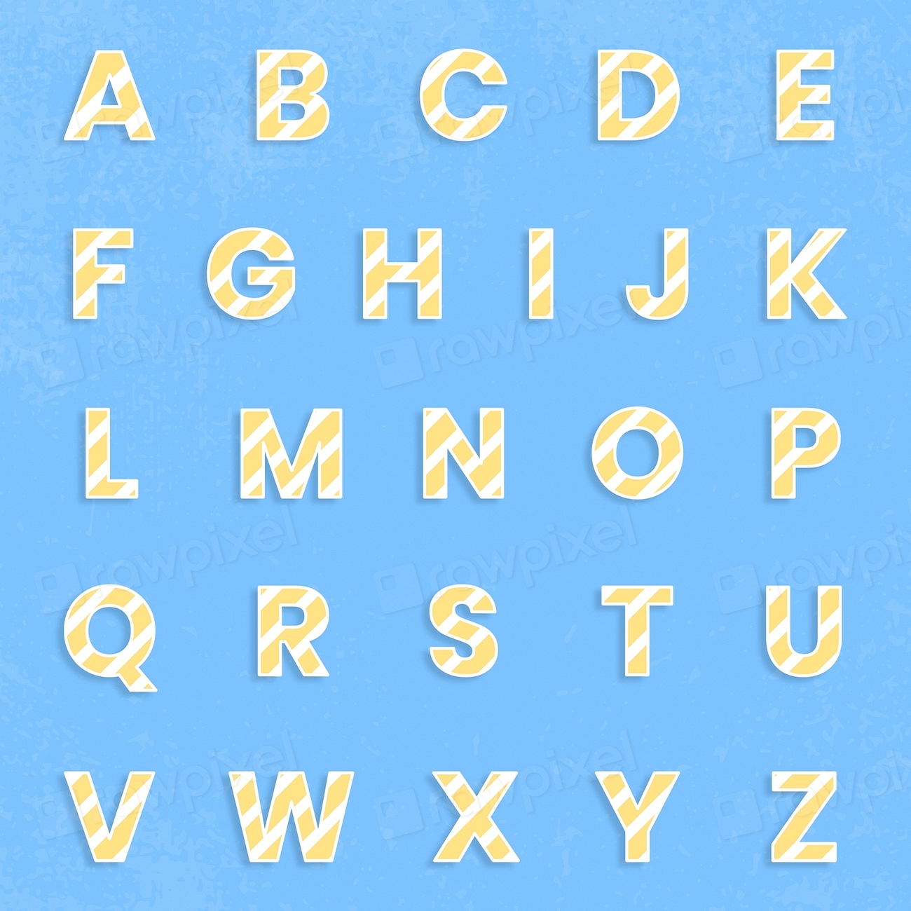 Abc font set illustration psd | Premium PSD - rawpixel