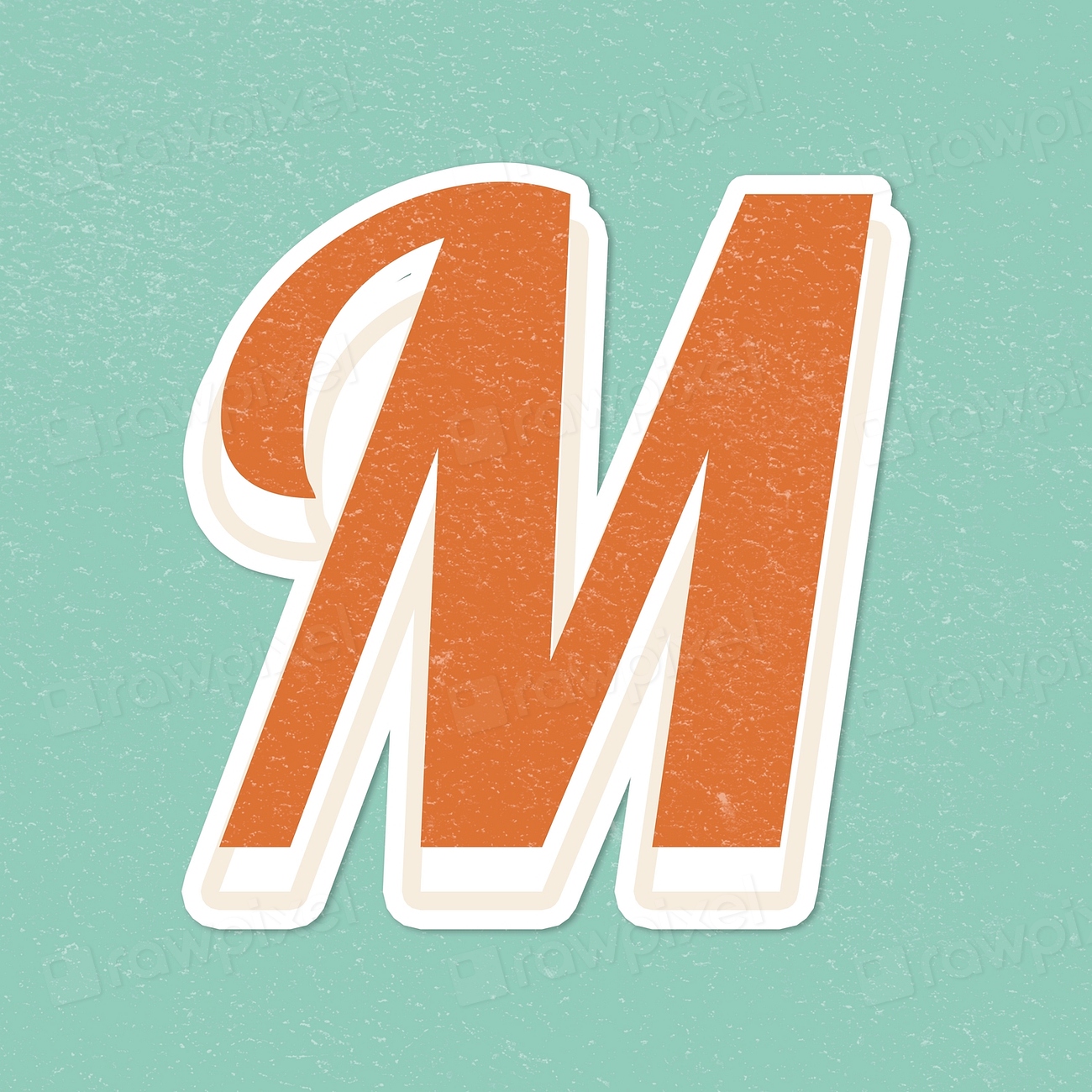Letter M retro vintage lettering | Premium PSD - rawpixel