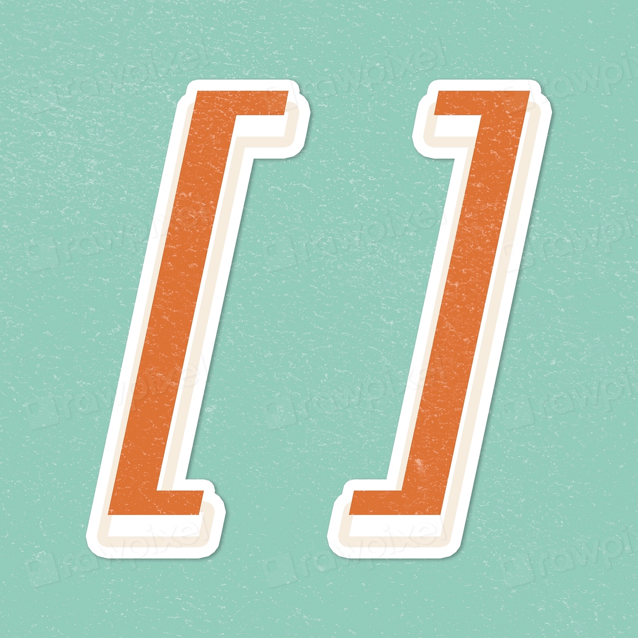 Vintage brackets sign retro typography | Premium PSD - rawpixel