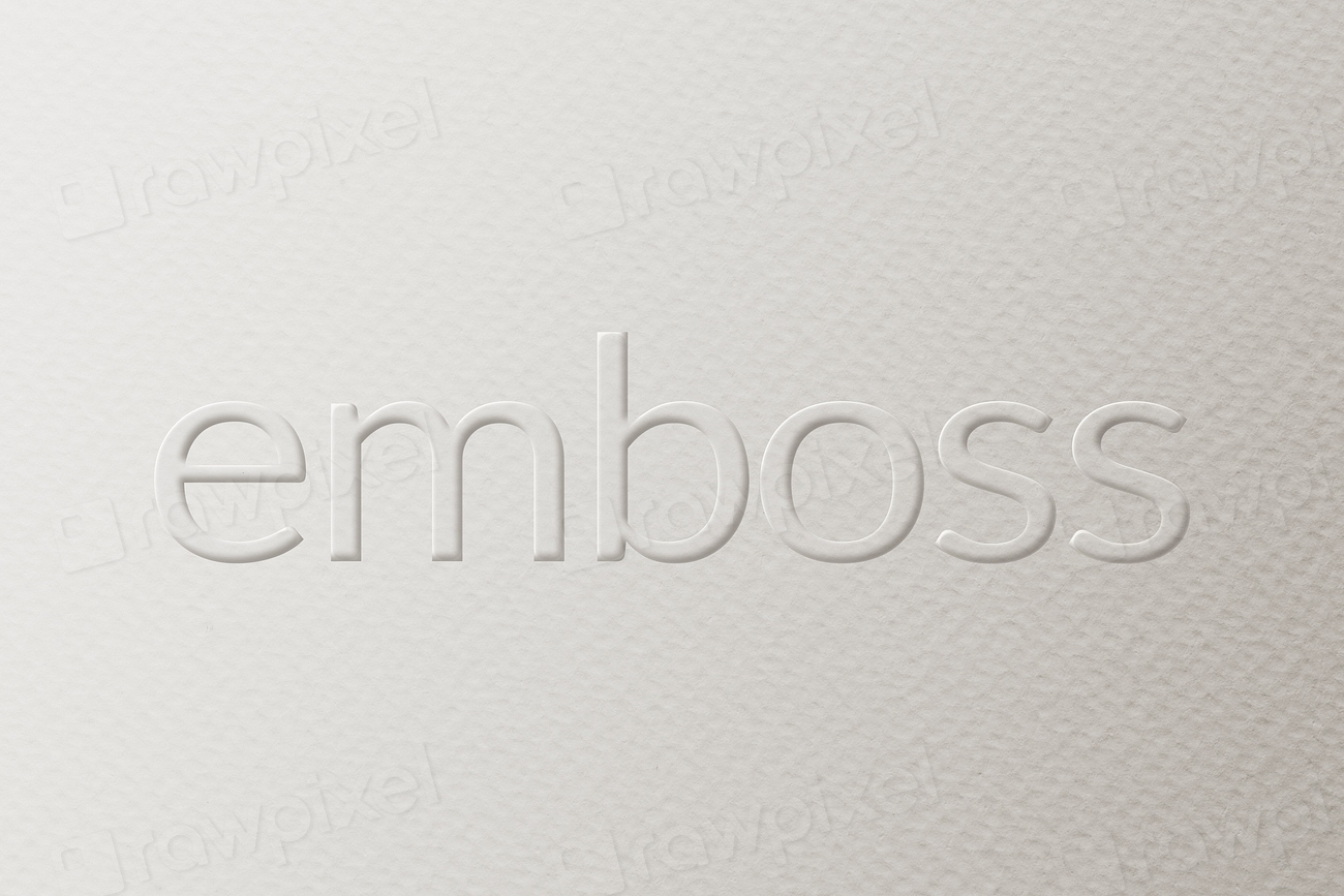 Emboss embossed text white paper | Premium PSD - rawpixel
