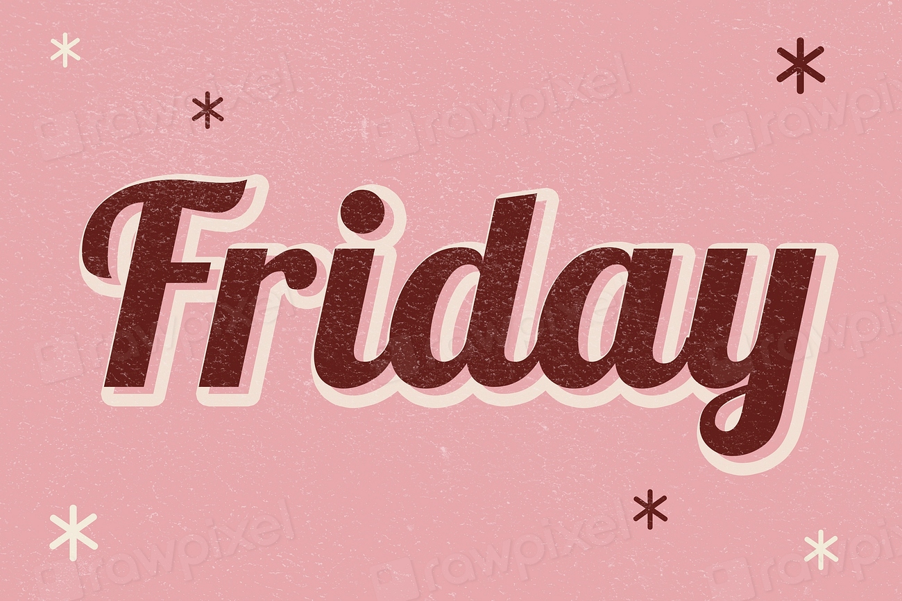 Friday retro word typography pink | Free Photo - rawpixel