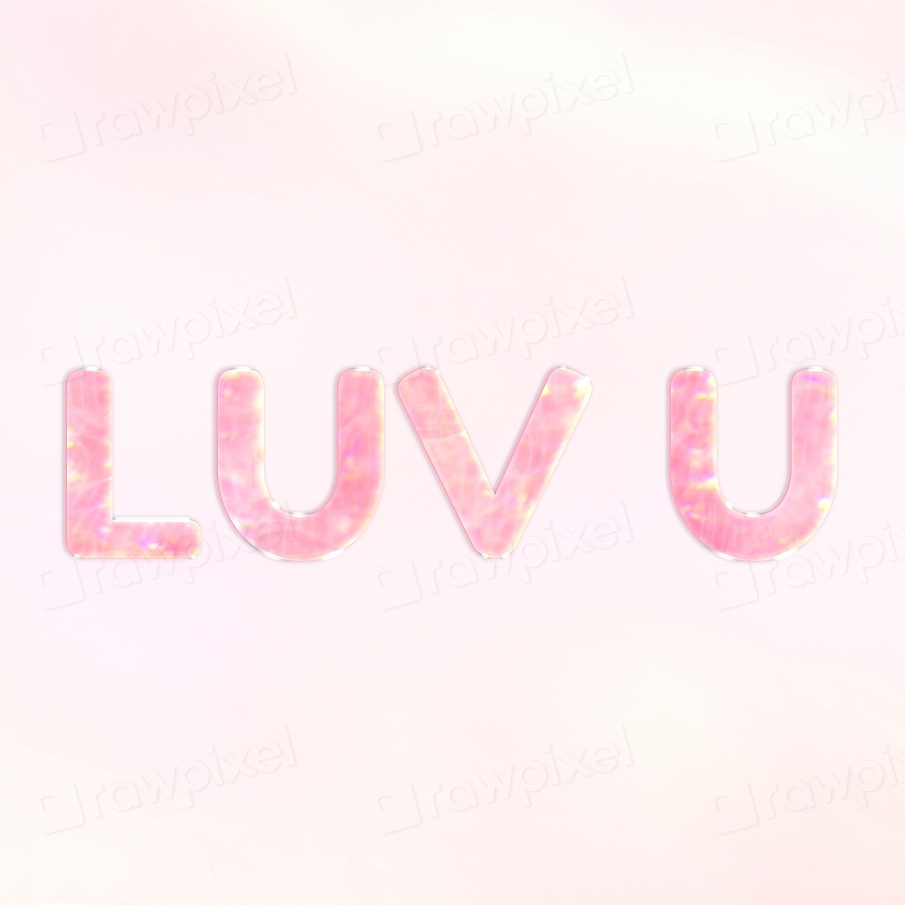 Shiny LUV U text psd | Premium PSD - rawpixel