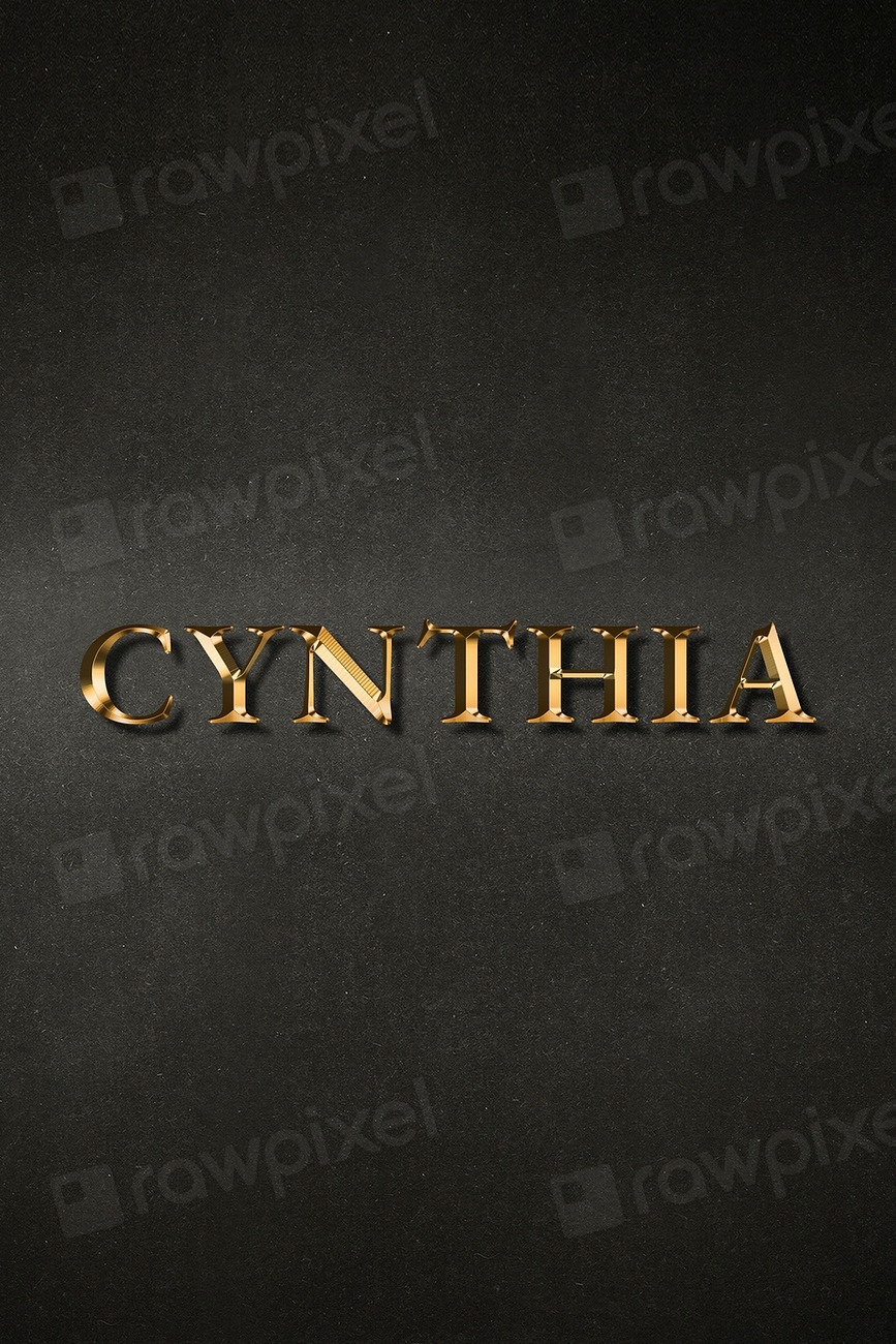 Cynthia typography gold effect design | Free Photo - rawpixel